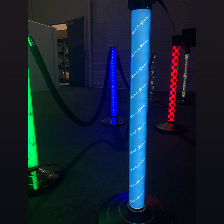 Our LED Stanchions - In Brass and Chrome - With Rope Options